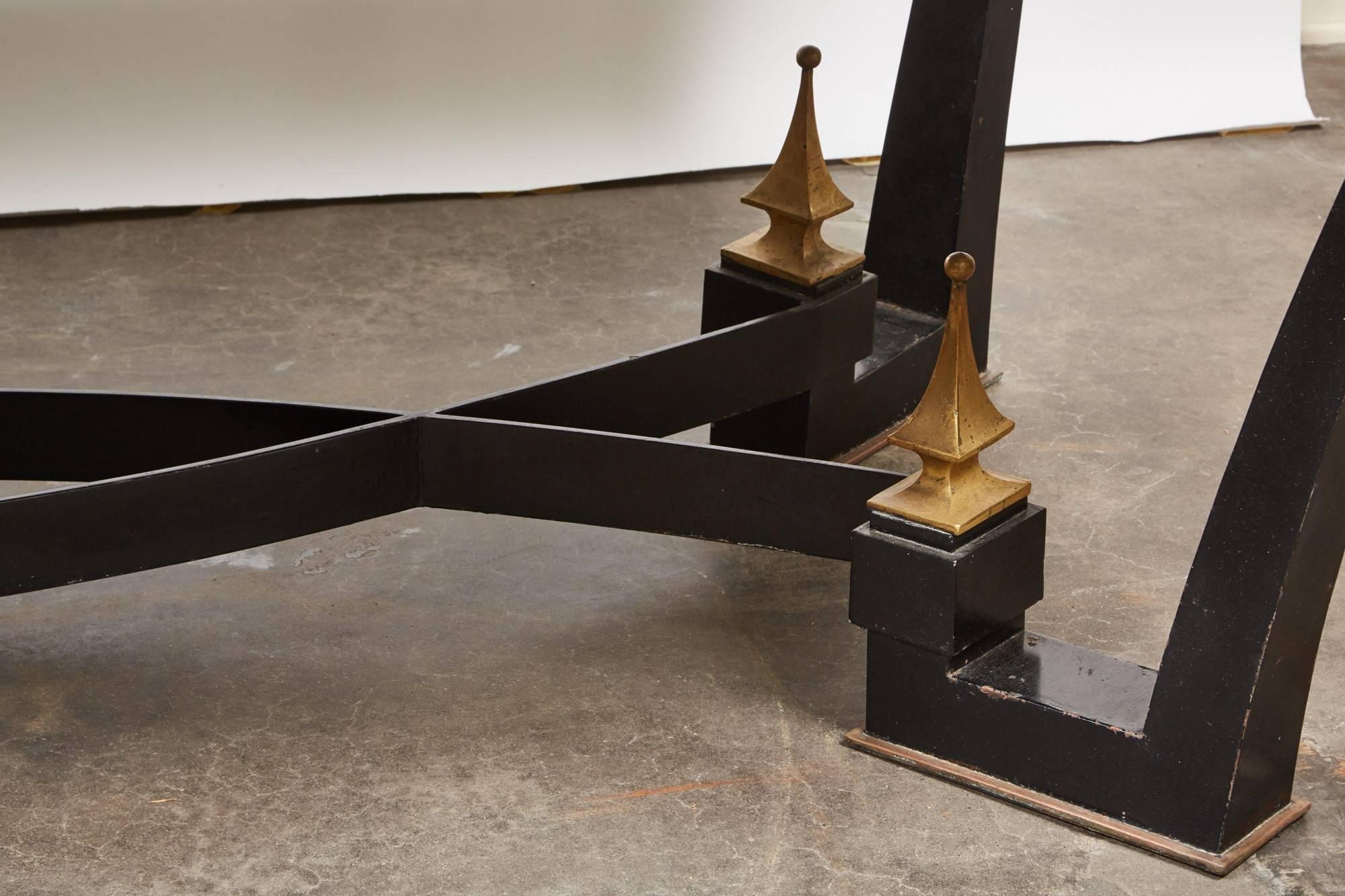 1960s Mexican Modern Iron Dining Table with a Green Marble Top by ...