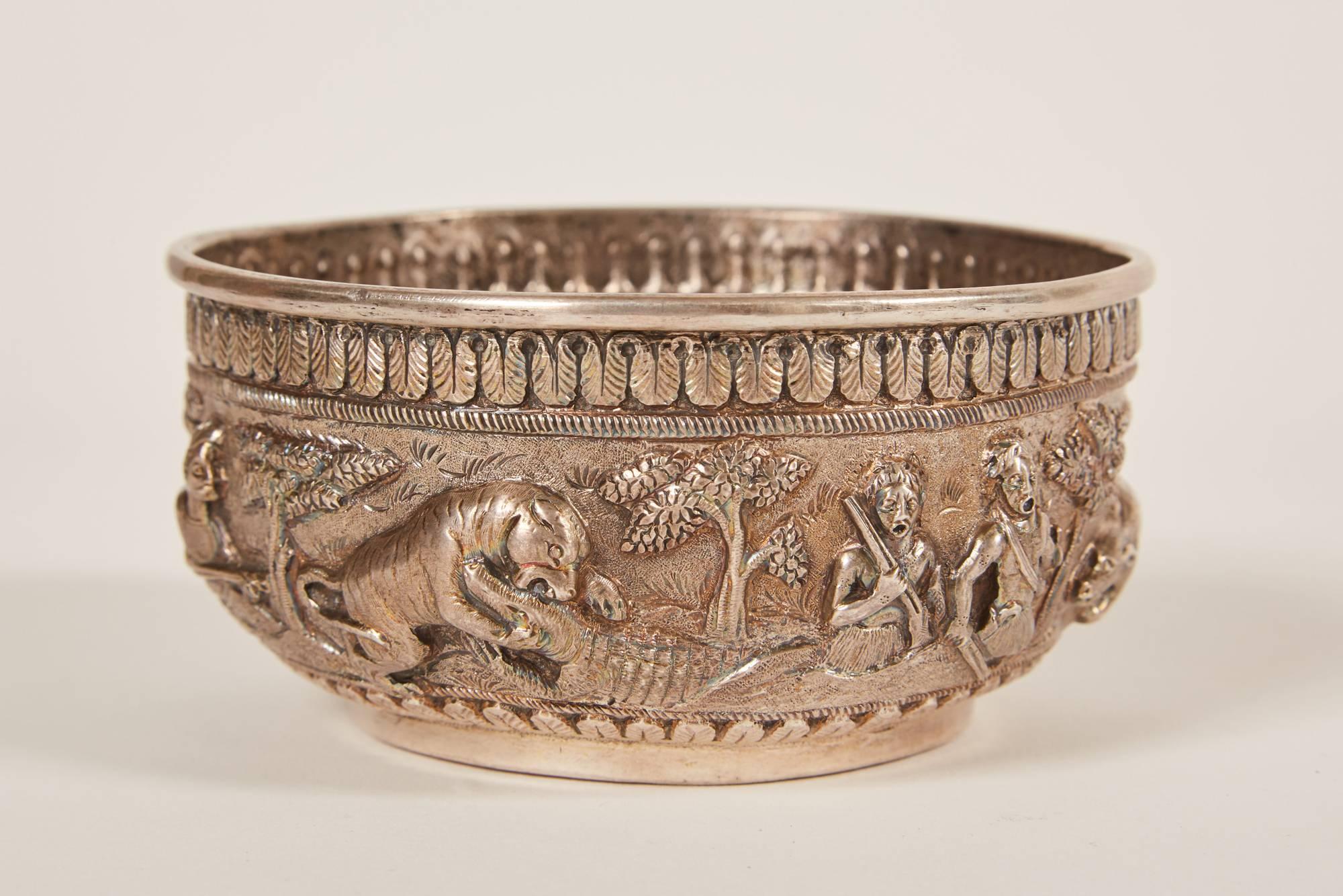 Small 20th Century Indian Silver Bowl with Relief For Sale at 1stDibs ...