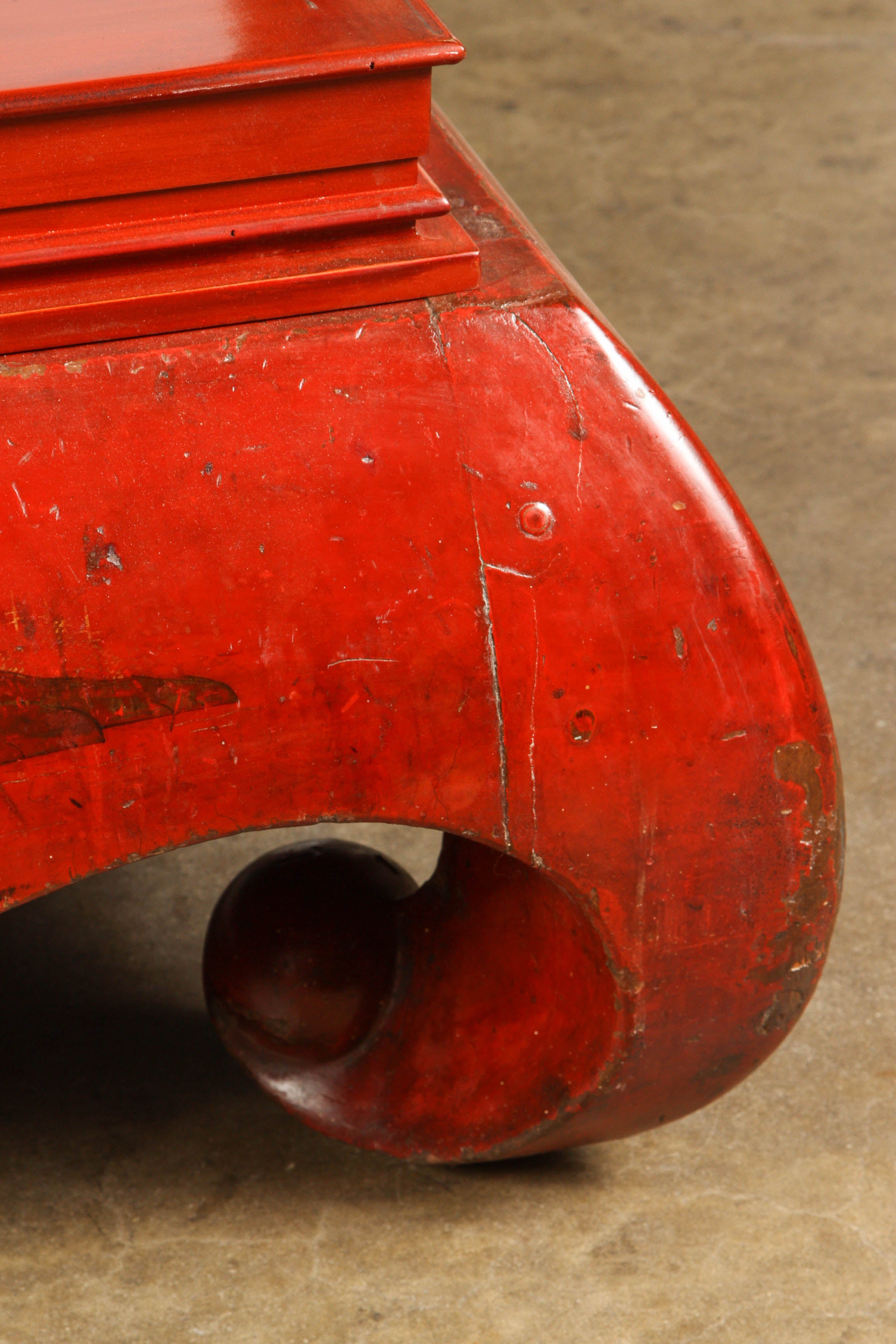 19th Century Very Large Red "Kang" Table at 1stDibs