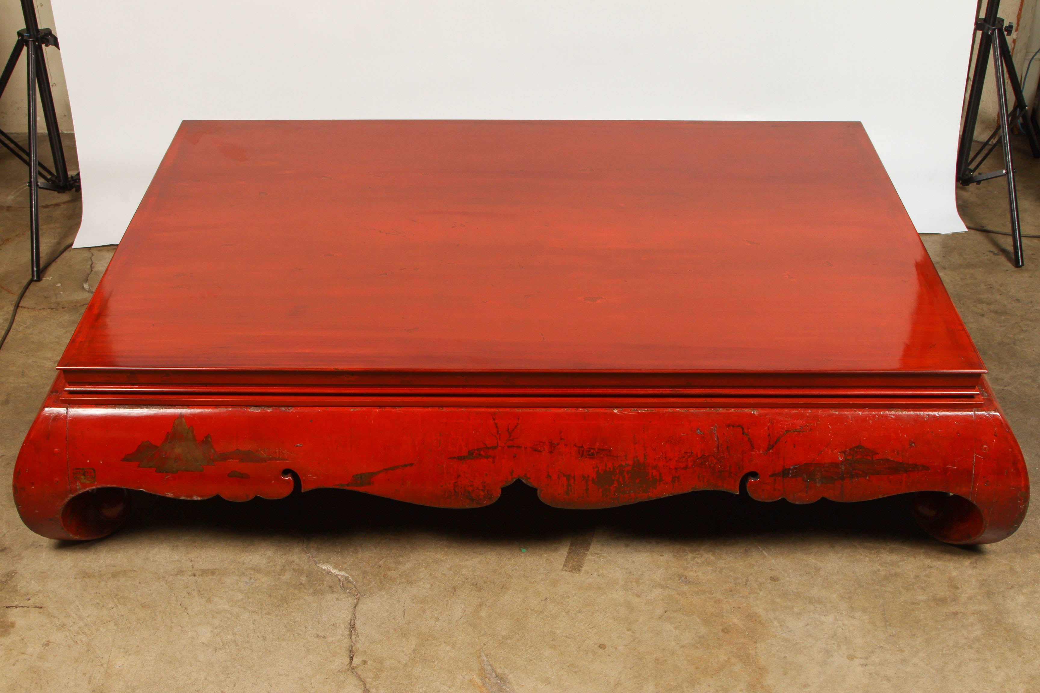 19th Century Very Large Red "Kang" Table at 1stDibs