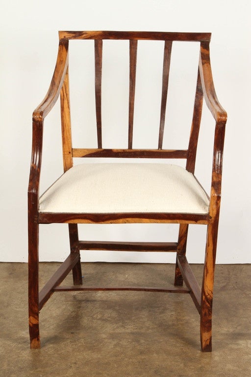 Rare Pair of Calamander Colonial Arm Chairs at 1stDibs