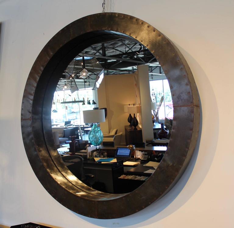 Patinated Zinc Mirror Frame with Nailhead Accents at 1stdibs