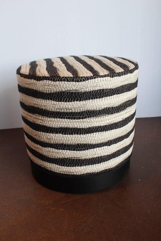 Black and White Stripe Ottomans at 1stDibs | black and white striped ...
