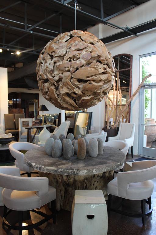 Organic Massive Root Teak Ball, 49"Dia For Sale at 1stDibs