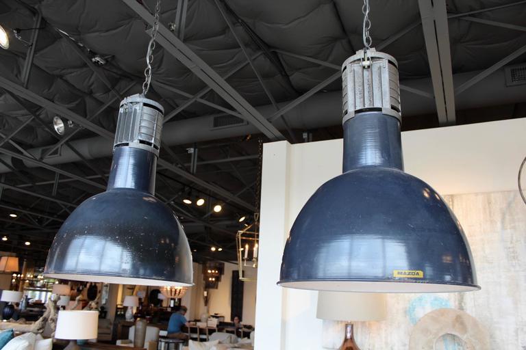 Industrial 1940s Warehouse Lights of Blue and Black Finished For Sale ...