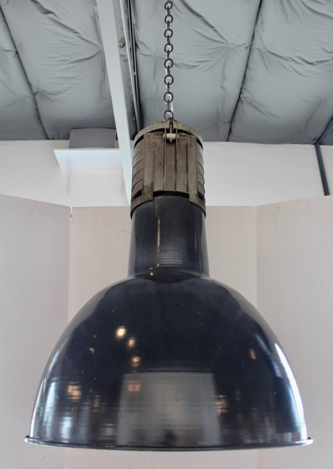 Industrial 1940s Warehouse Lights of Blue and Black Finished For Sale ...