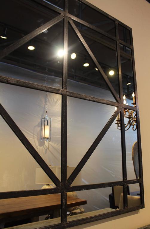 Large Industrial Window Frame Mirror at 1stDibs