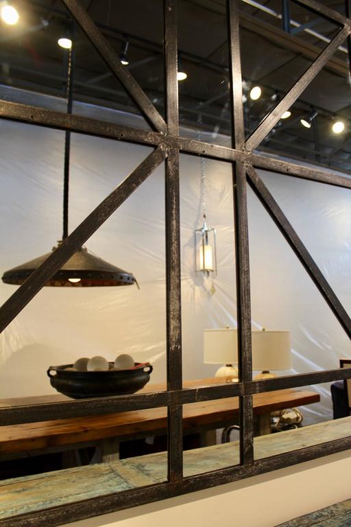 Large Industrial Window Frame Mirror at 1stDibs
