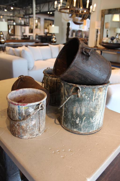 Vintage Metal Paint Buckets For Sale at 1stDibs