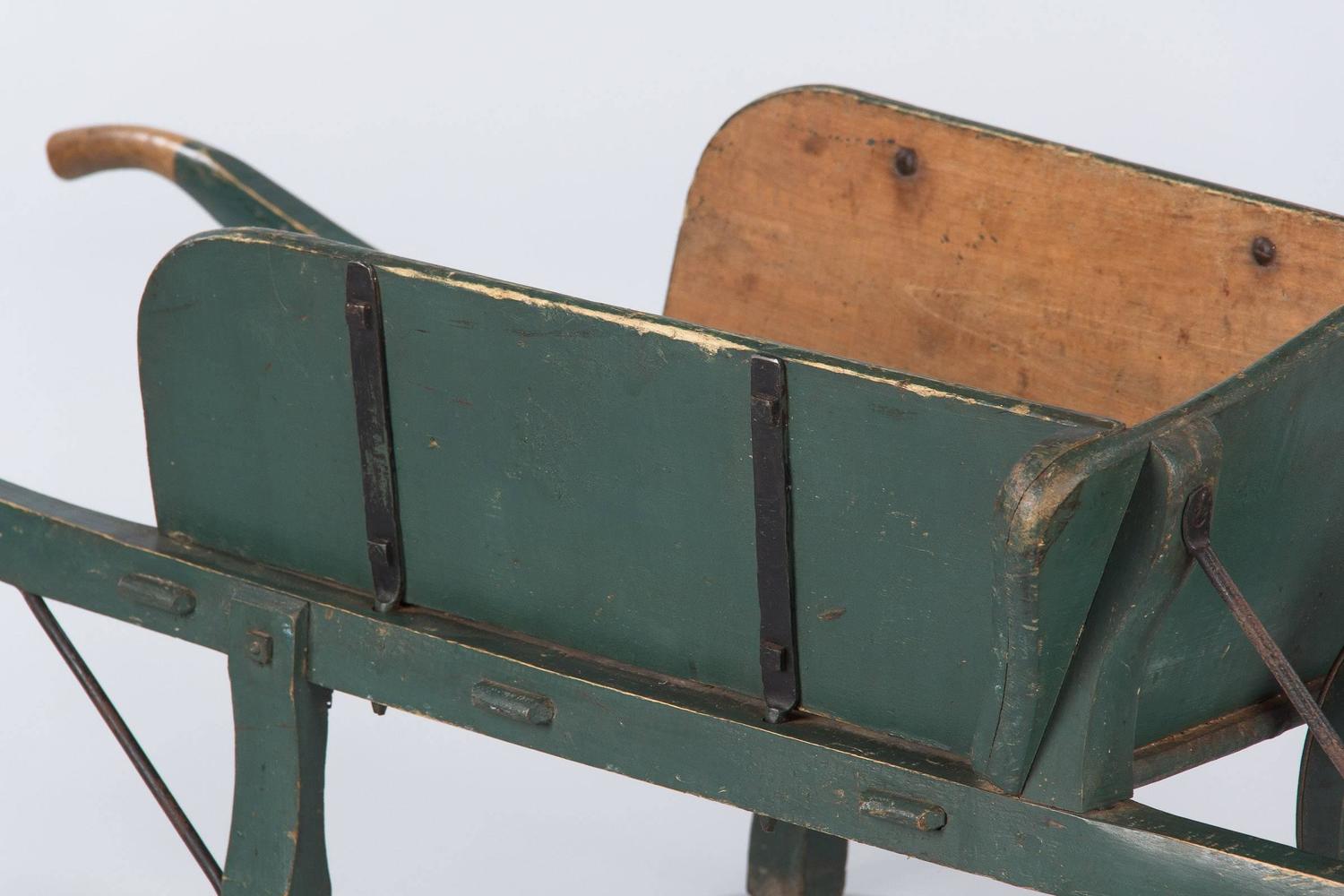 Antique French Painted Wheelbarrow, Early 1900s For Sale at 1stdibs