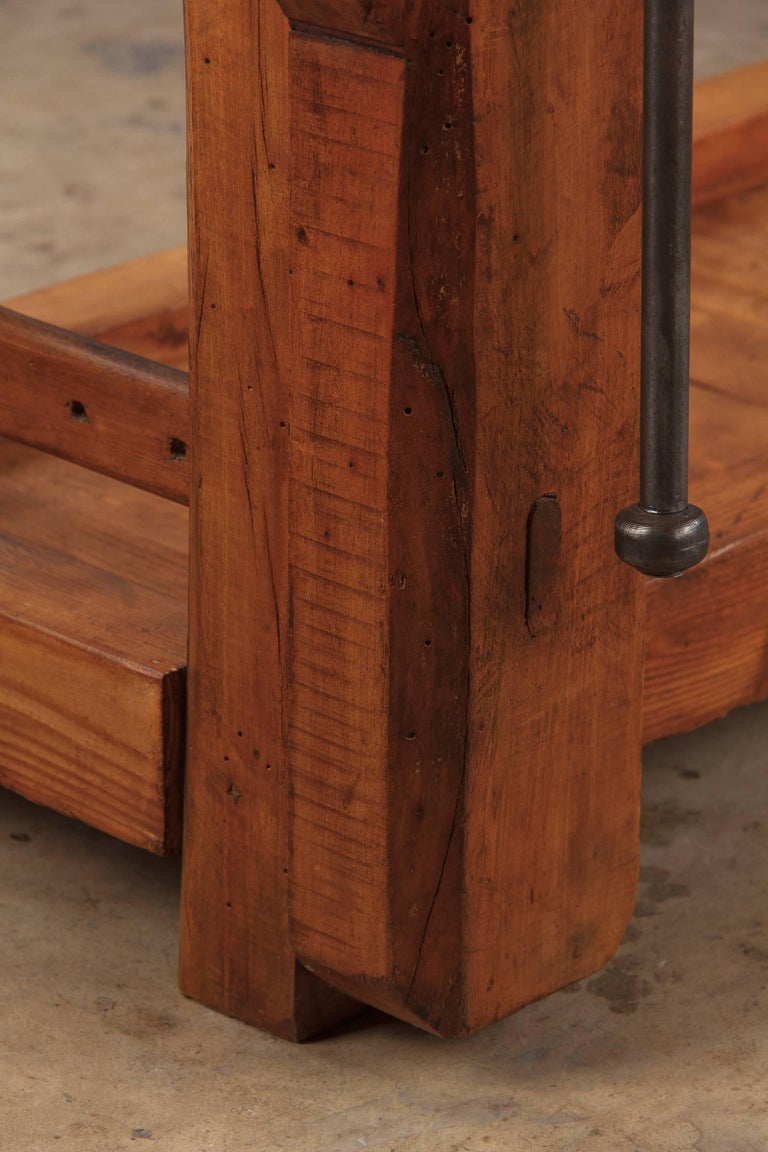 French Carpenter's Workbench in Sycamore and Pine, 1950s at 1stDibs