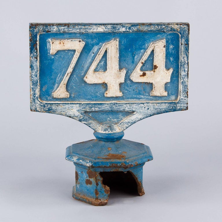 Painted Cast Iron Railway Sign, France, Late 1800s at 1stDibs