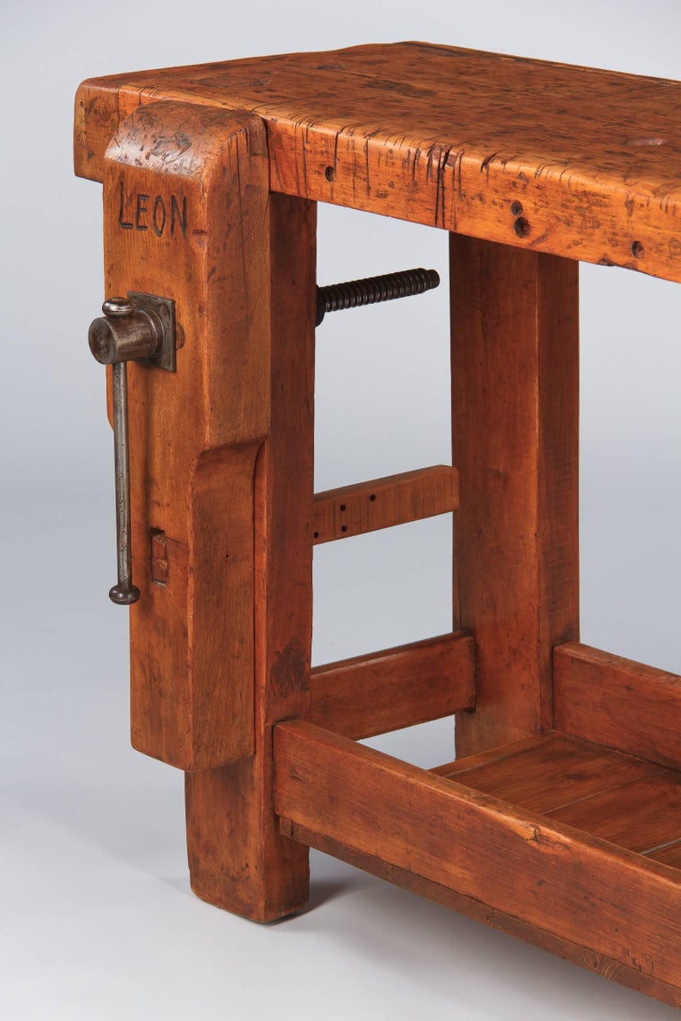 French Carpenter's Workbench in Beechwood, 1920s at 1stDibs