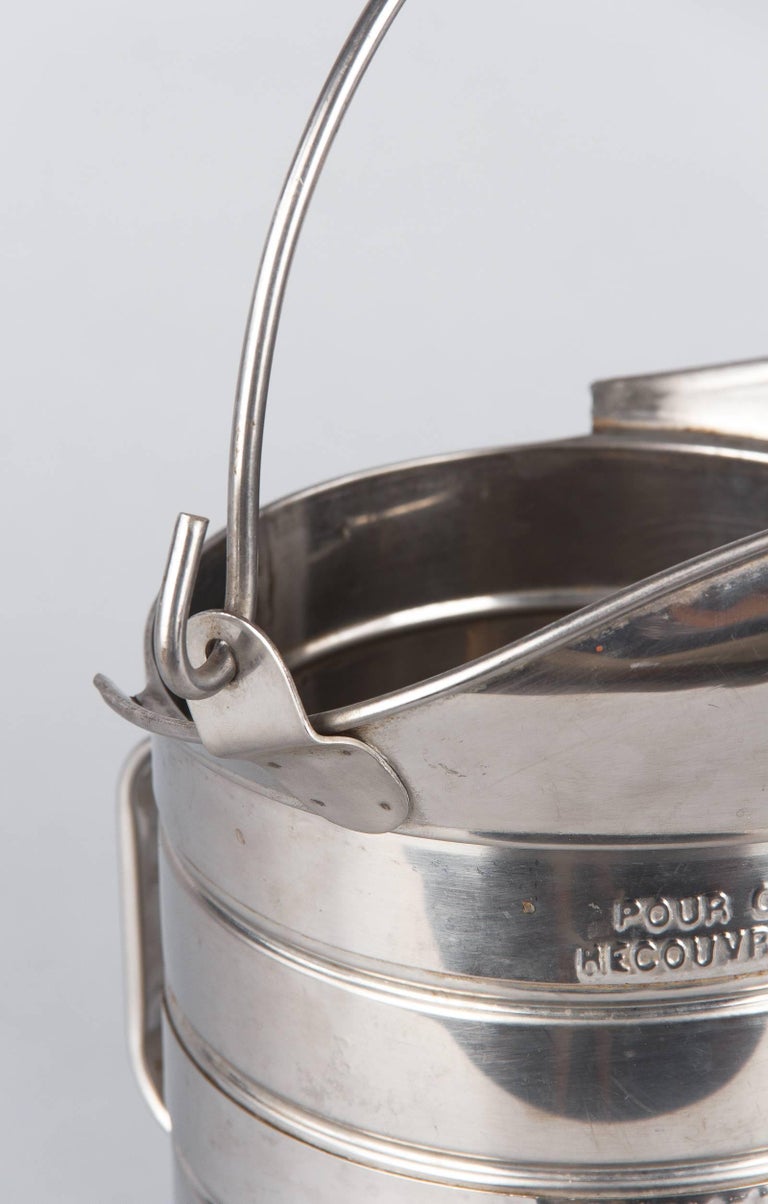 French Silver Metal Measuring Milk Pitcher, 1950s at 1stDibs