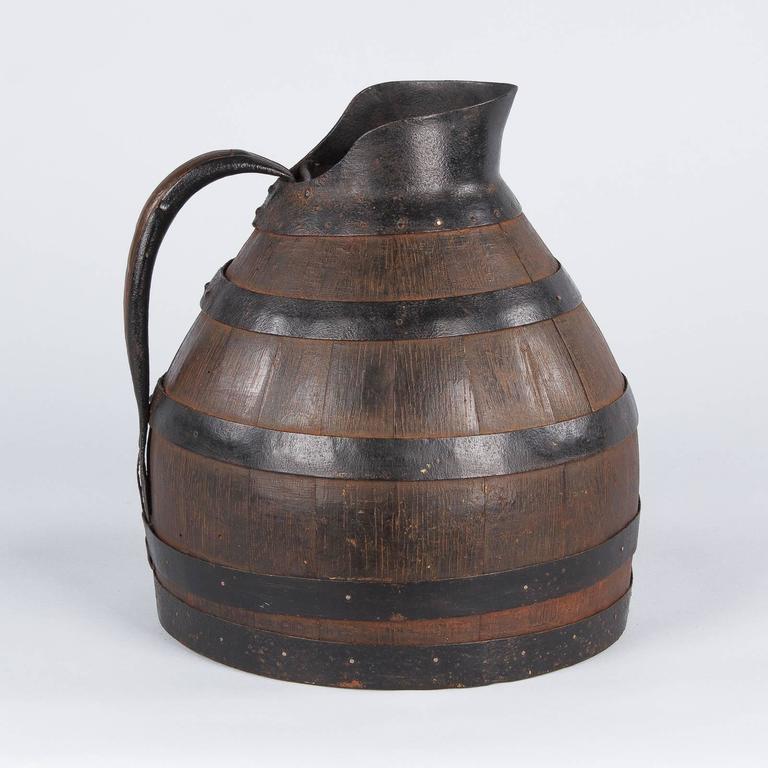 Early 1900s French Barrel-Shaped Wine Pitcher at 1stDibs | barrel pitcher