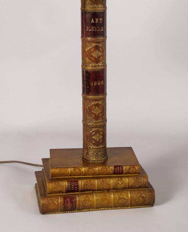 Pair of Leather Book Table Lamps from England, 1950s at 1stDibs