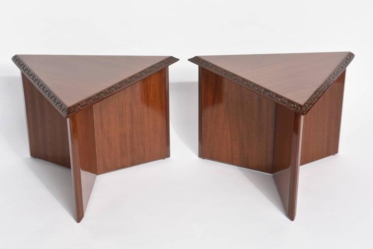 Pair of American Modern Triangular "Talesin" Low Tables, Frank Lloyd Wright at 1stDibs