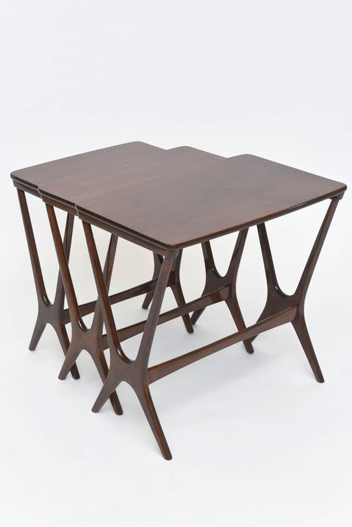 Danish Modern Mahogany Nesting Tables, Heltborg Mobler For Sale at 1stDibs