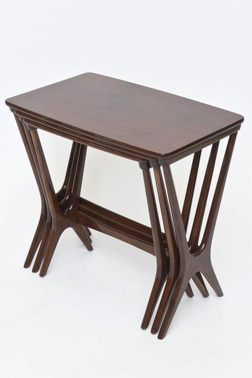 Danish Modern Mahogany Nesting Tables, Heltborg Mobler For Sale at 1stDibs
