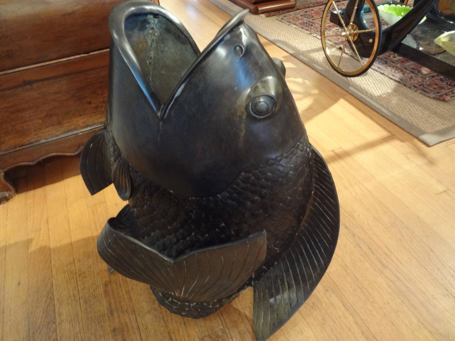 Large Japanese Bronze "Koi" Fish Sculpture For Sale at 1stdibs