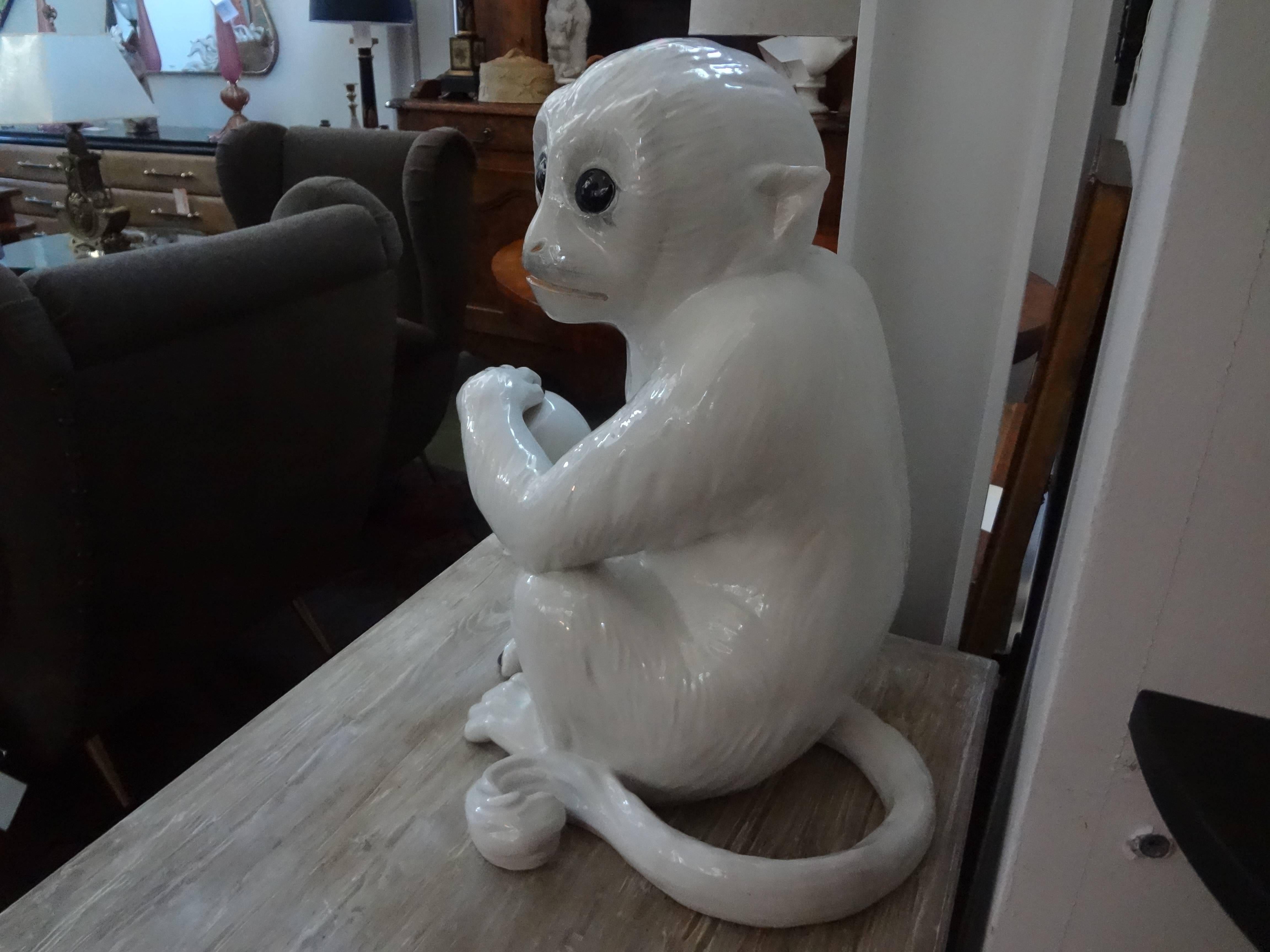 Vintage Italian Glazed Pottery Monkey Sculpture at 1stDibs | italian ...