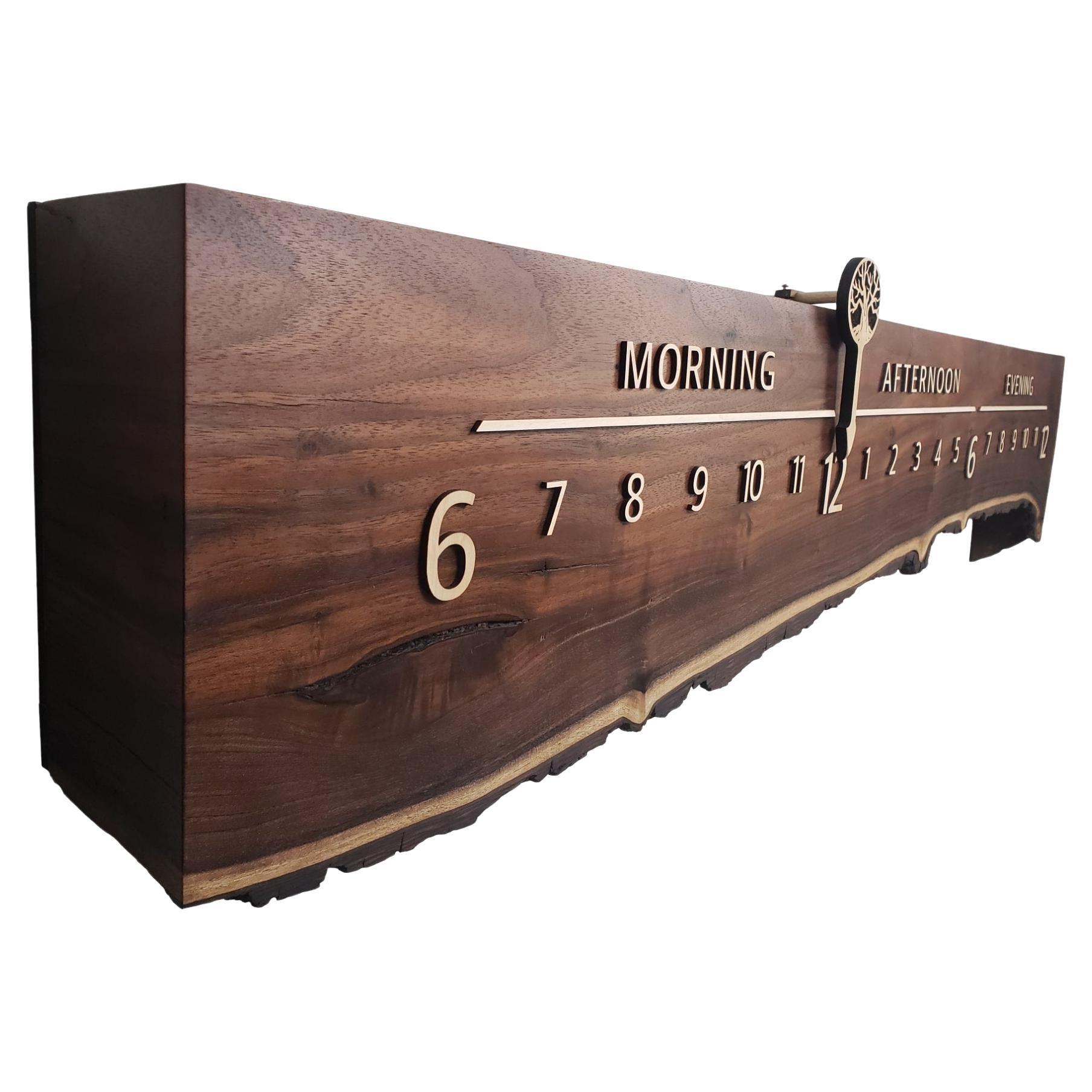 Arizona: 3-Foot Chechen and Maple Linear Clock For Sale at 1stDibs