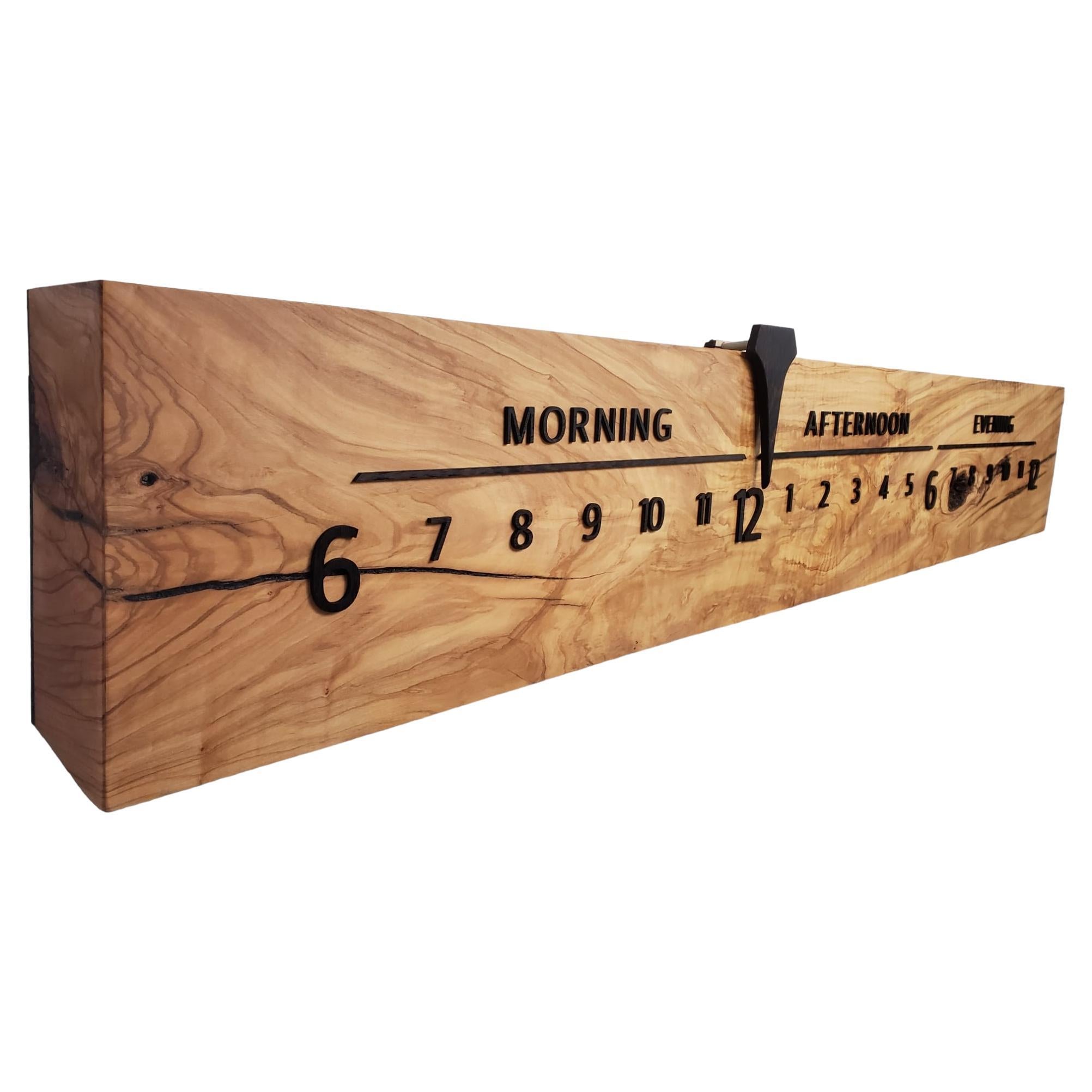 Franco: 5-ft Olive and Wenge Linear Clock For Sale at 1stDibs