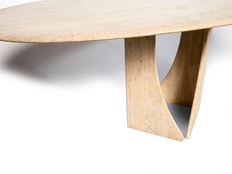 Oval Travertine Dining Table. at 1stDibs
