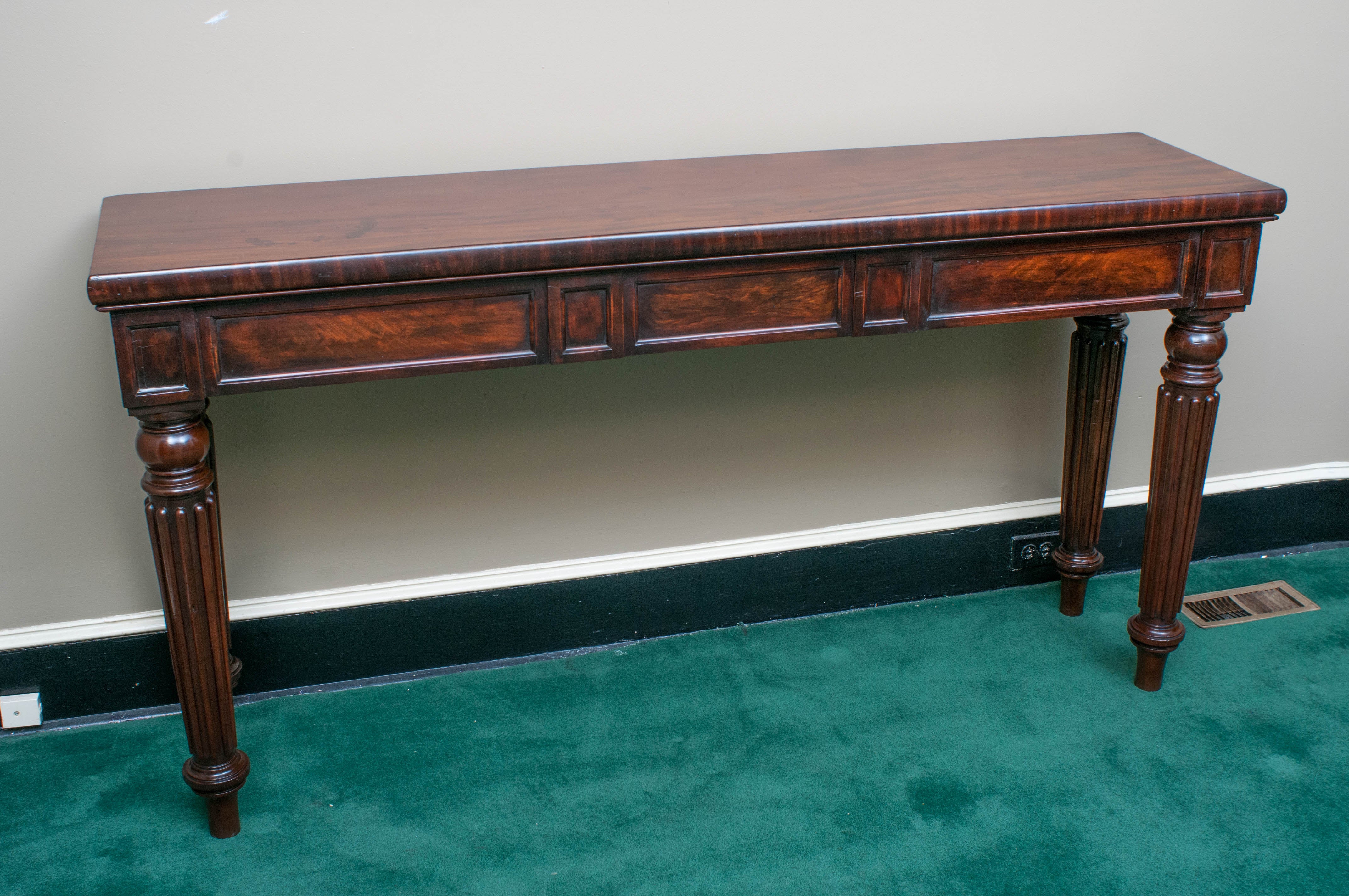 Mahogany Regency Long Console Table at 1stDibs