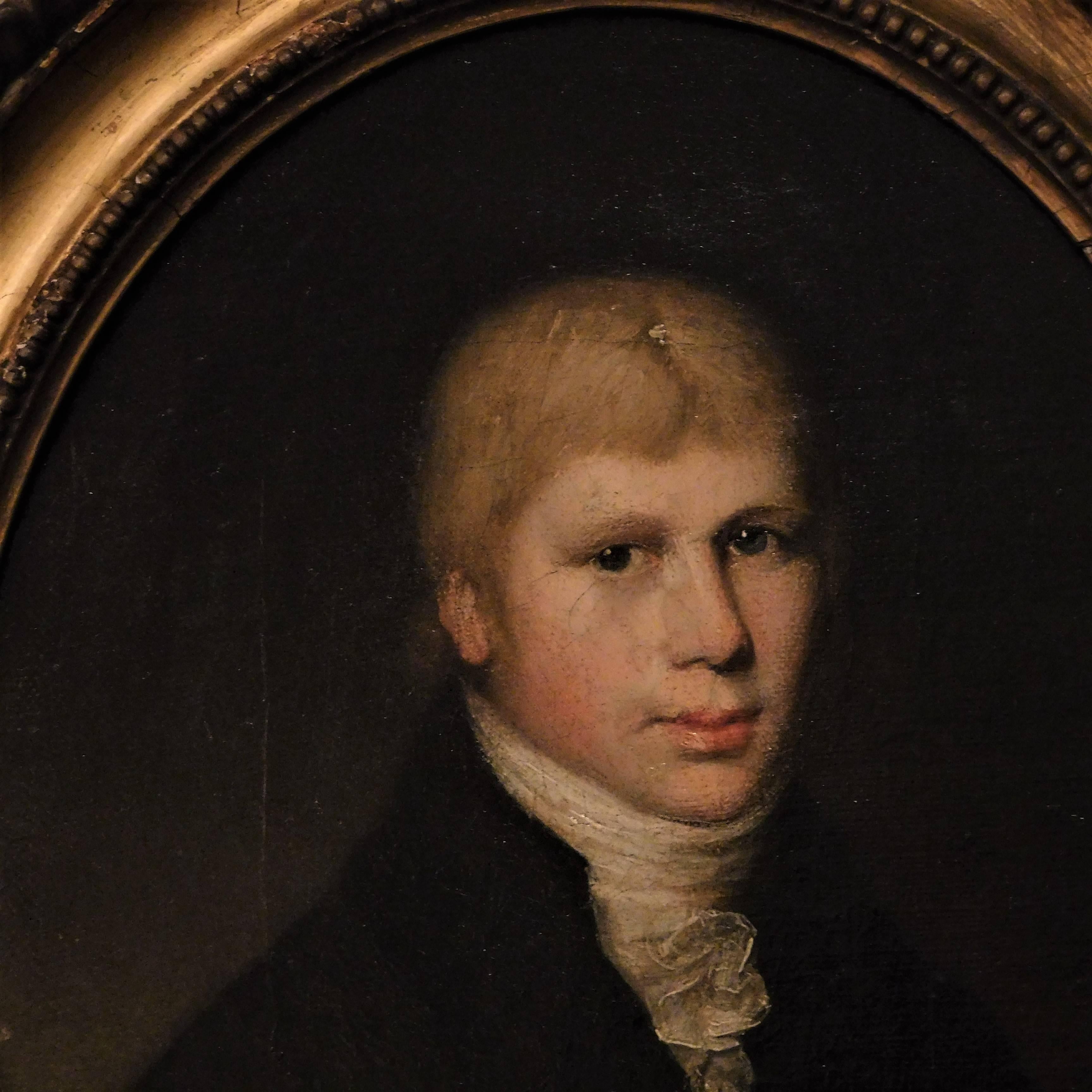 Oval Portrait of a Young Man, Oil on Canvas, circa 1800, England For ...