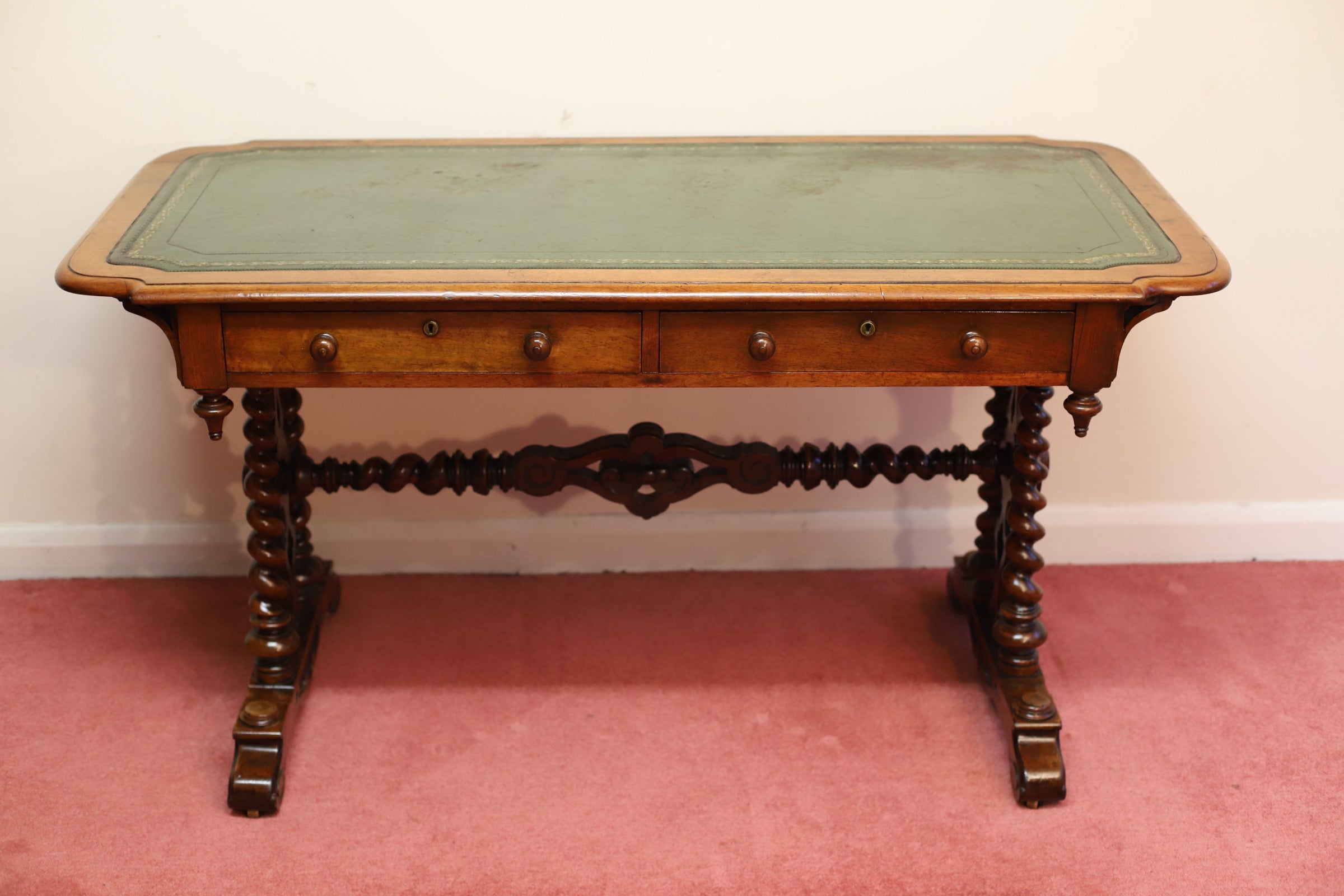 Fine Quality Marble Top American Victorian Library Writing Table Desk ...