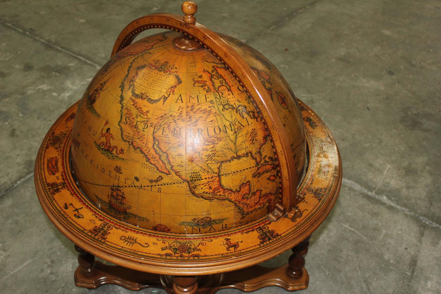 French Mid-Century Modern World Globe Bar, circa 1960s at 1stdibs