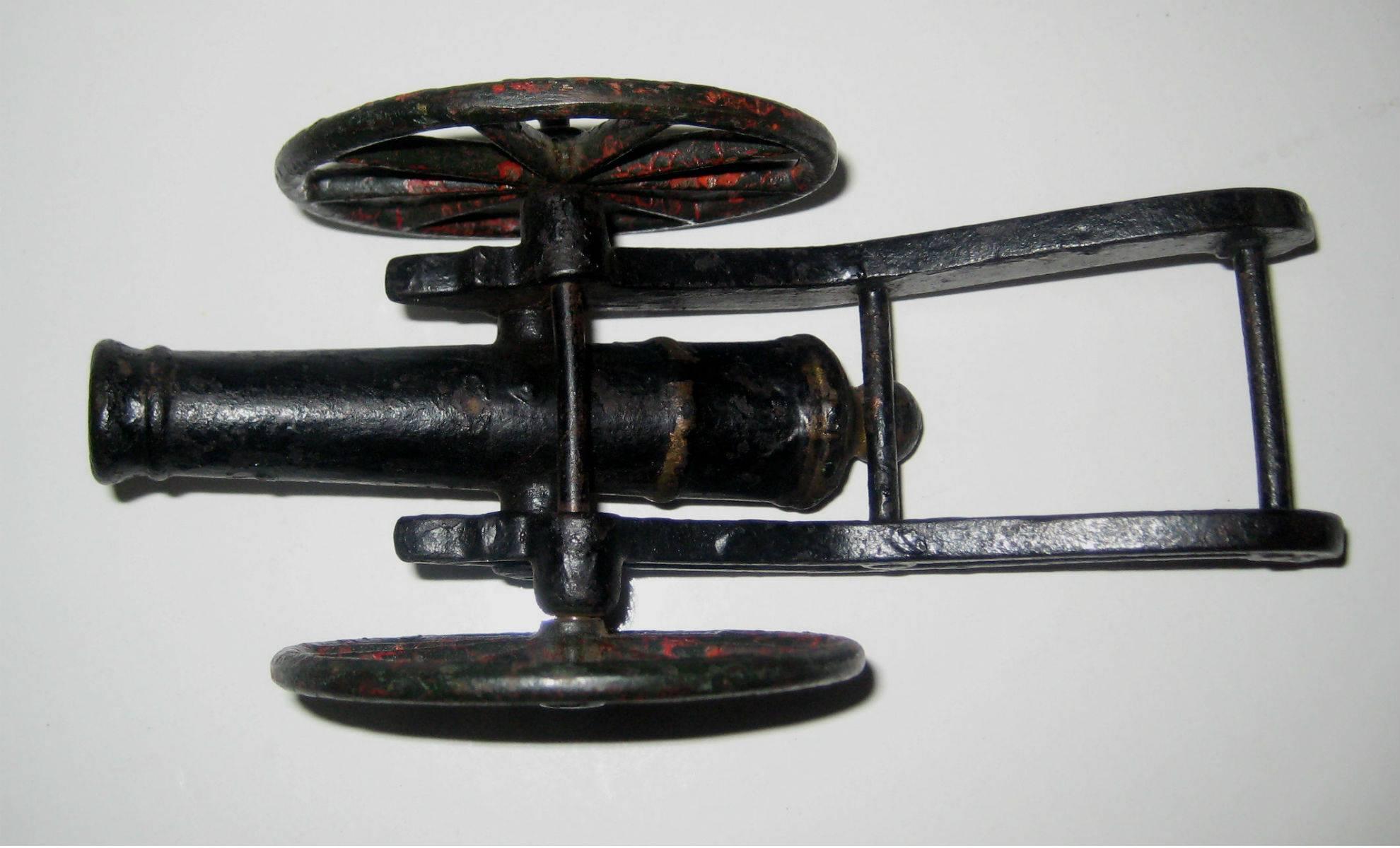 19th Century Miniature Cast Iron Cannon Model at 1stDibs