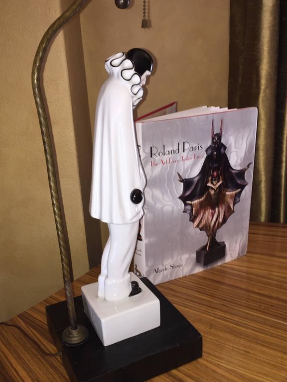 Rare Art Deco Roland Paris Porcelain Pierrot Sculpture Lamp at 1stDibs ...