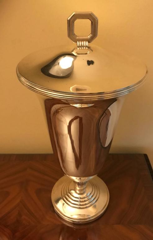 Christofle Luc Lanel Art Deco Vase Normandie Silver plate Urn For Sale ...
