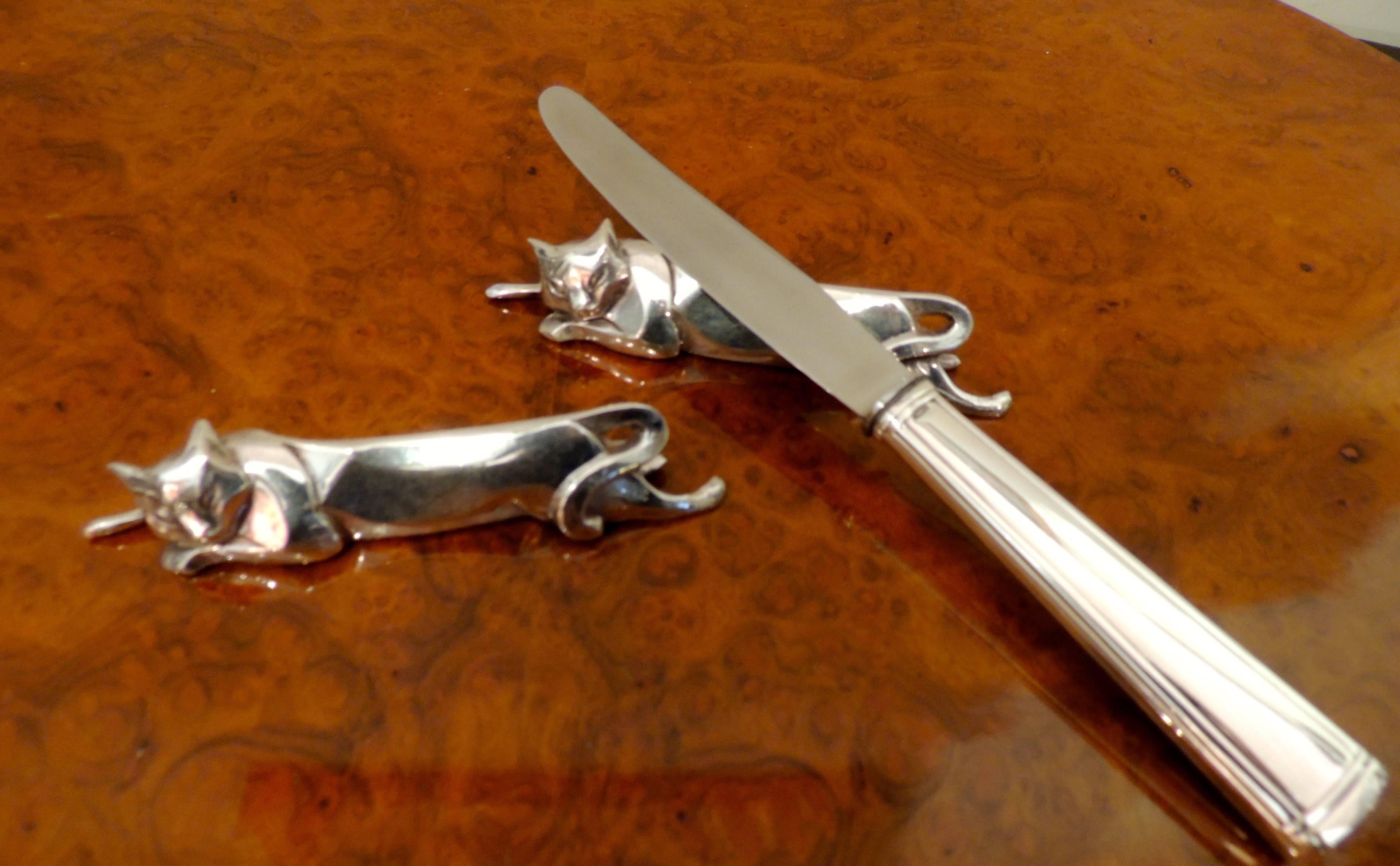 Silver Knife Rests by Sandoz for Christofle Galia at 1stDibs ...