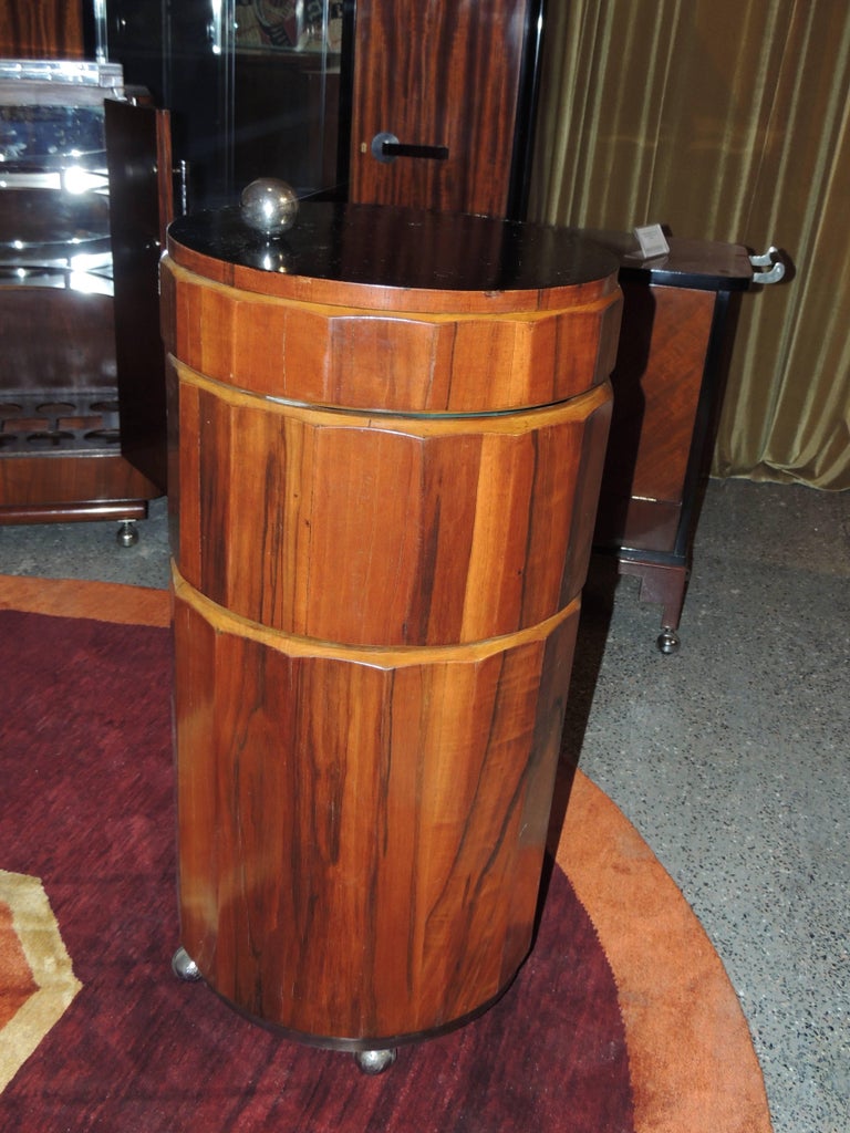 Fluted Art Deco Round Stack Bar Cart at 1stDibs