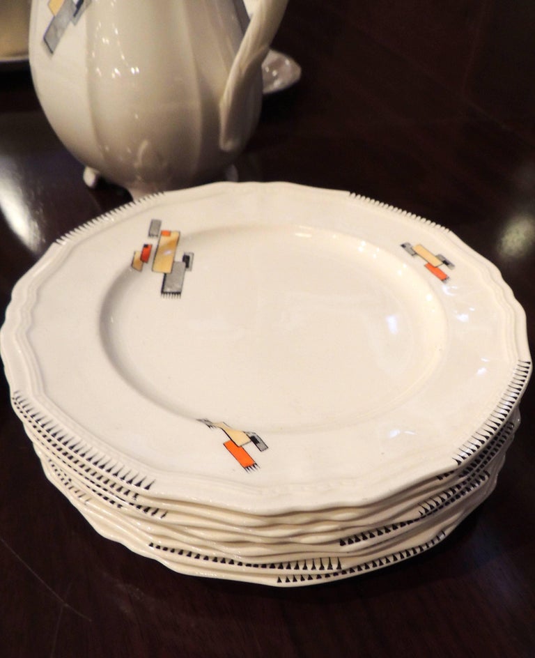 Art Deco English Tea Set Service for Eight by Alfred Meakin at 1stDibs