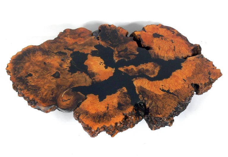 Burlwood and Resin Coffee Table at 1stDibs