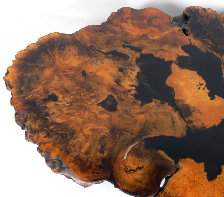 Burlwood and Resin Coffee Table at 1stDibs