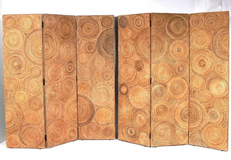 Coiled Seagrass Rope Folding Screen at 1stDibs