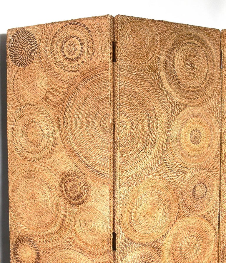 Coiled Seagrass Rope Folding Screen at 1stDibs