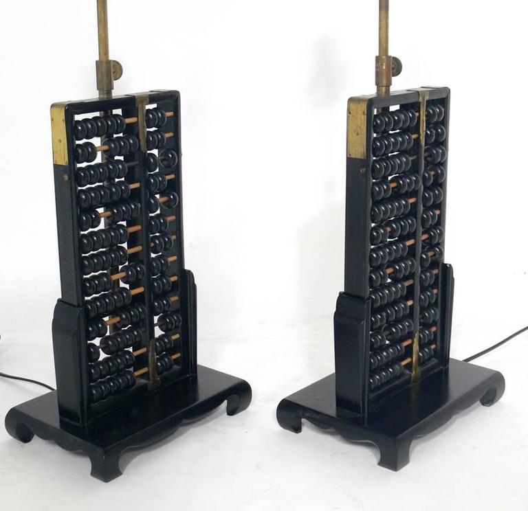 Pair of Asian Abacus Lamps at 1stDibs