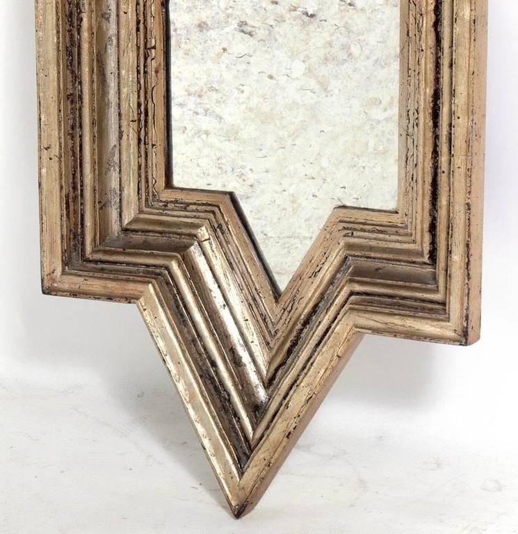 Angular Silver Leafed Mirror at 1stDibs