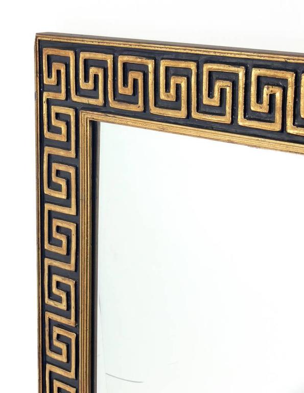 Elegant Gold Leaf and Black Greek Key Mirror at 1stDibs