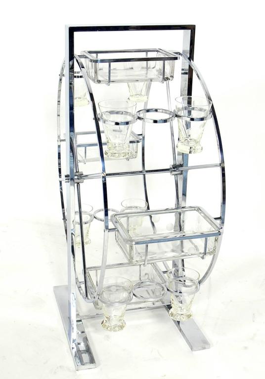 Art Deco Ferris Wheel Cocktail Server Attributed to Norman Bel Geddes ...