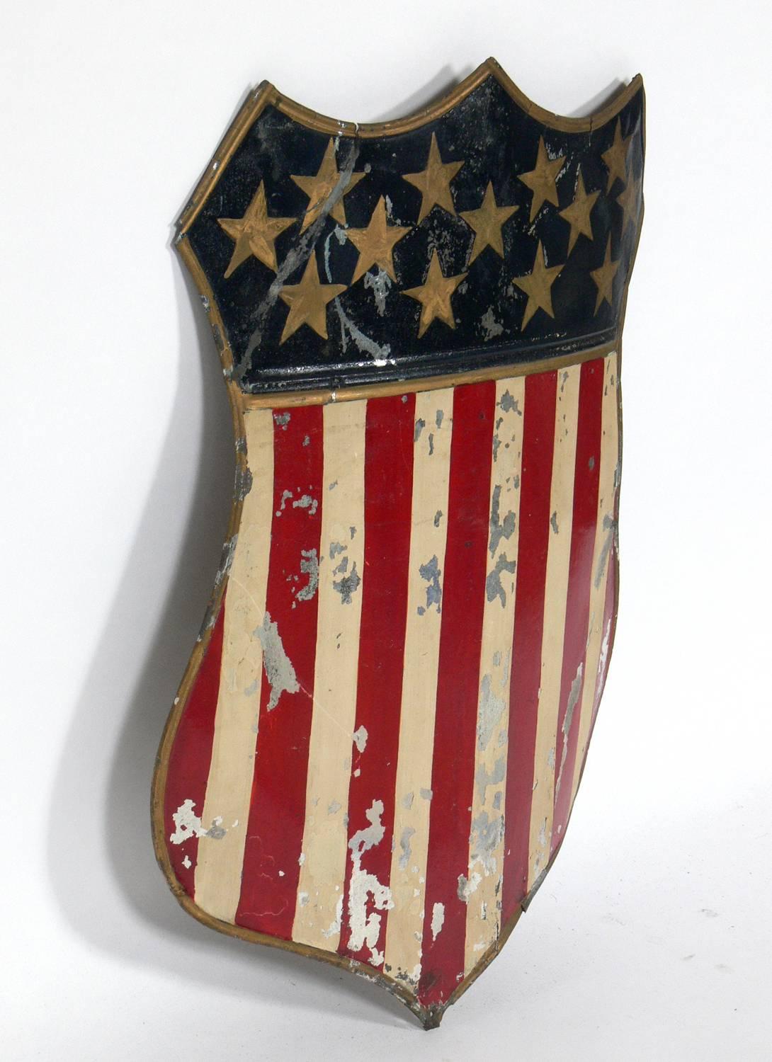 American Centennial Folk Art 13 Star Metal Shield Documented PA 1876 at ...