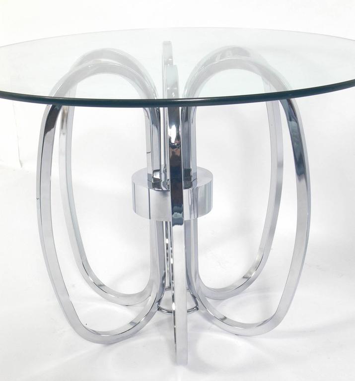 Pair of Sculptural Chrome Loop Tables For Sale at 1stDibs