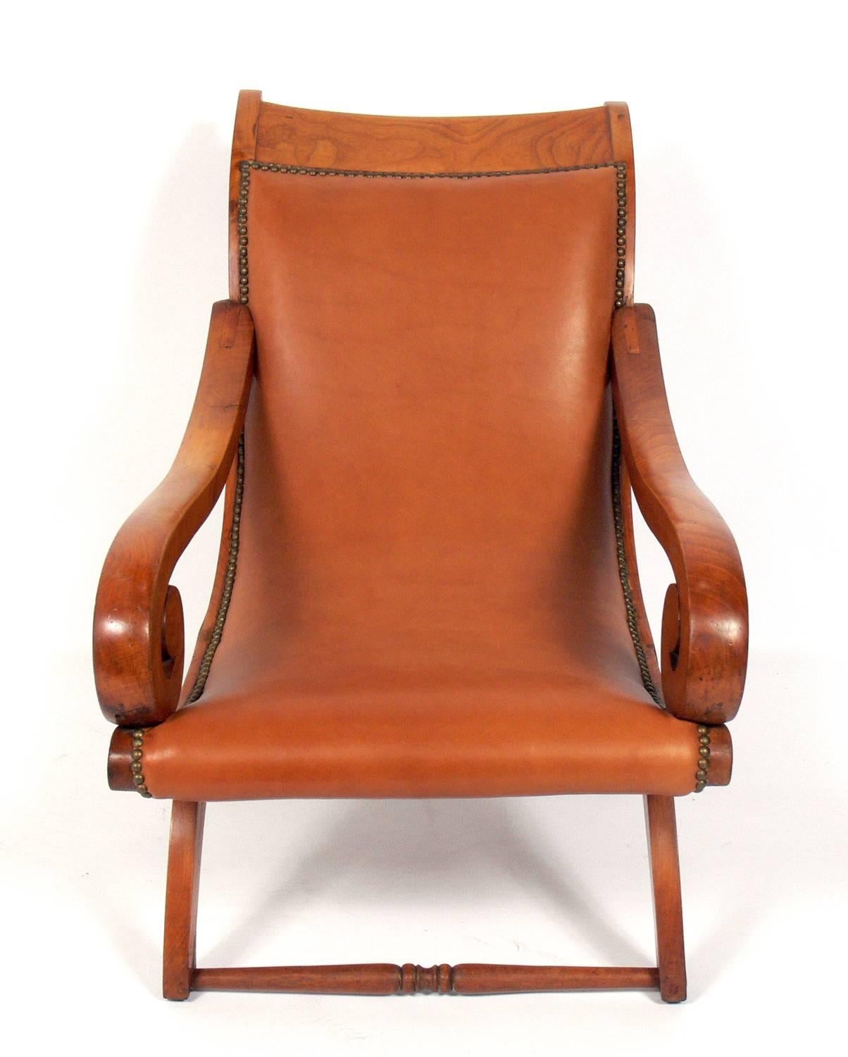 Butaque Leather Lounge Chair in the Manner of William Spratling at ...