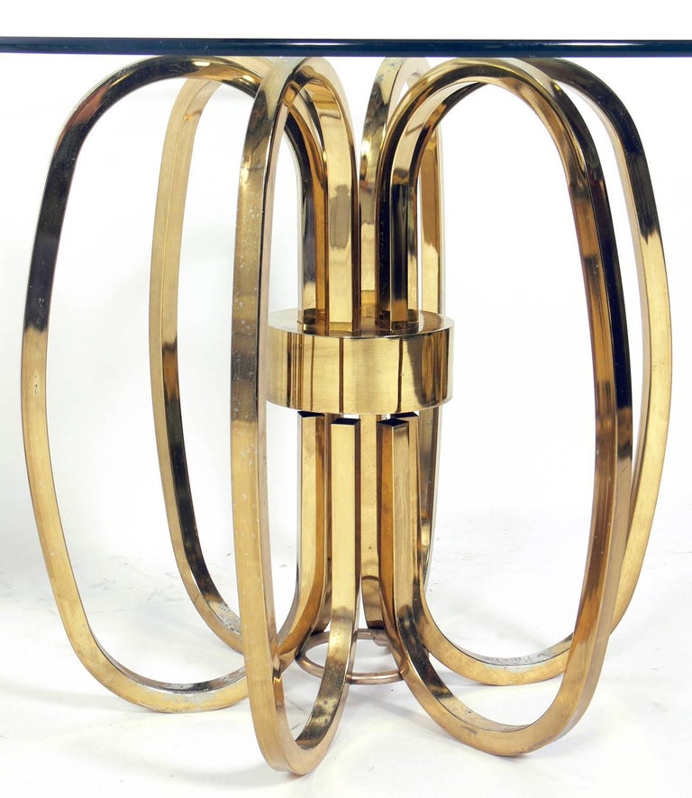 Pair of Sculptural Brass Loop Tables For Sale at 1stDibs